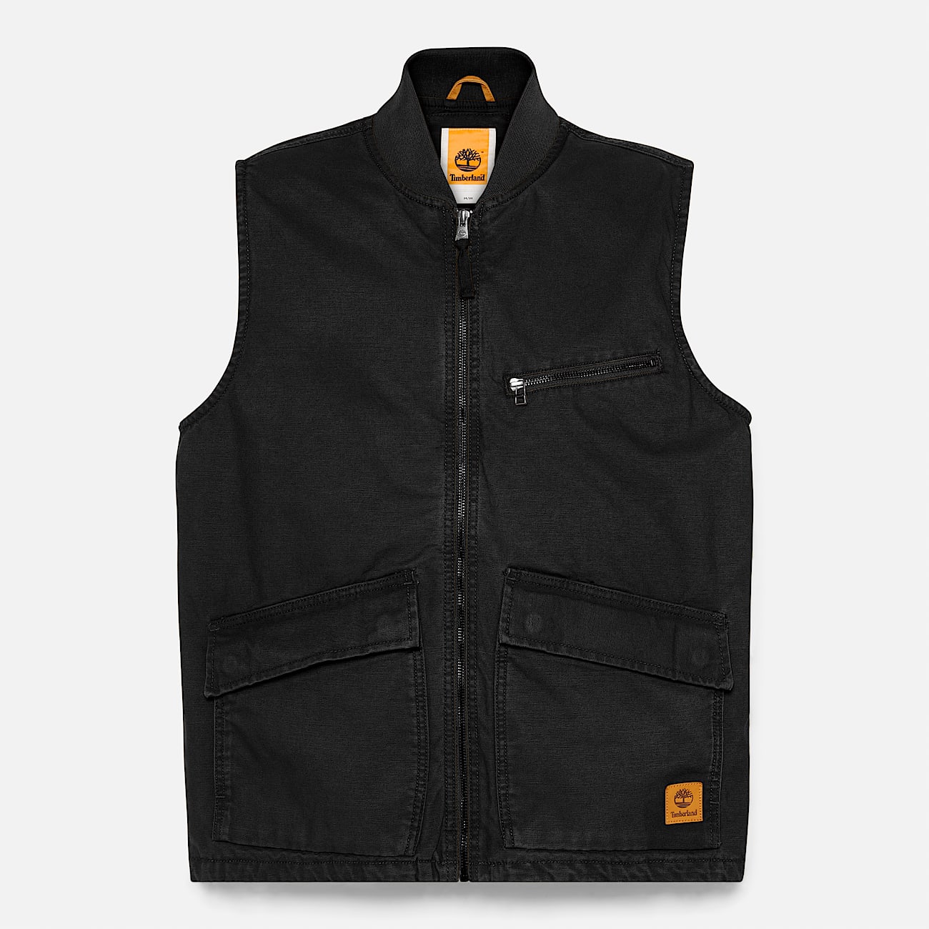 Gilet en toile délavée pour homme en noir