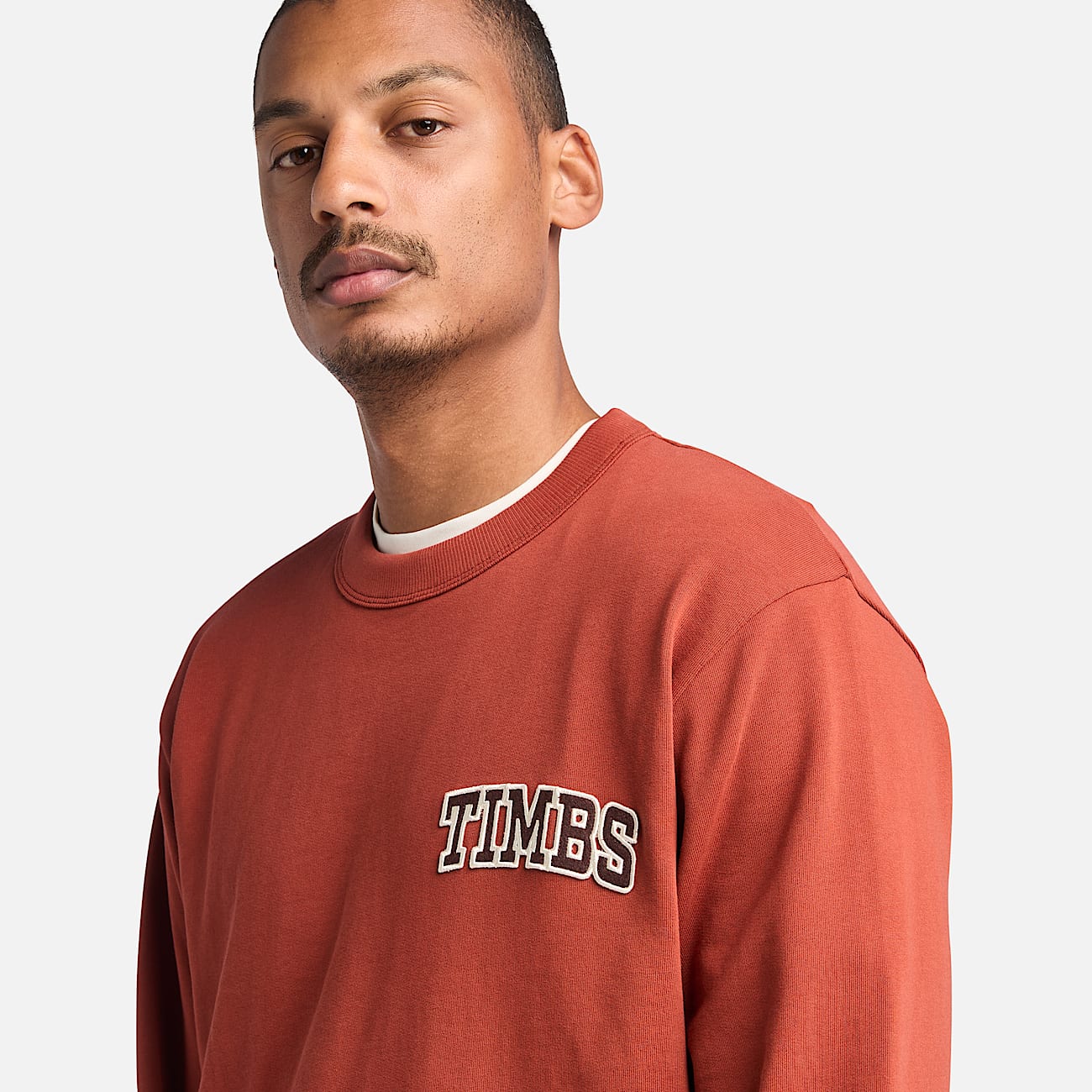 TIMBS Graphic Crewneck Sweatshirt for Men in Red