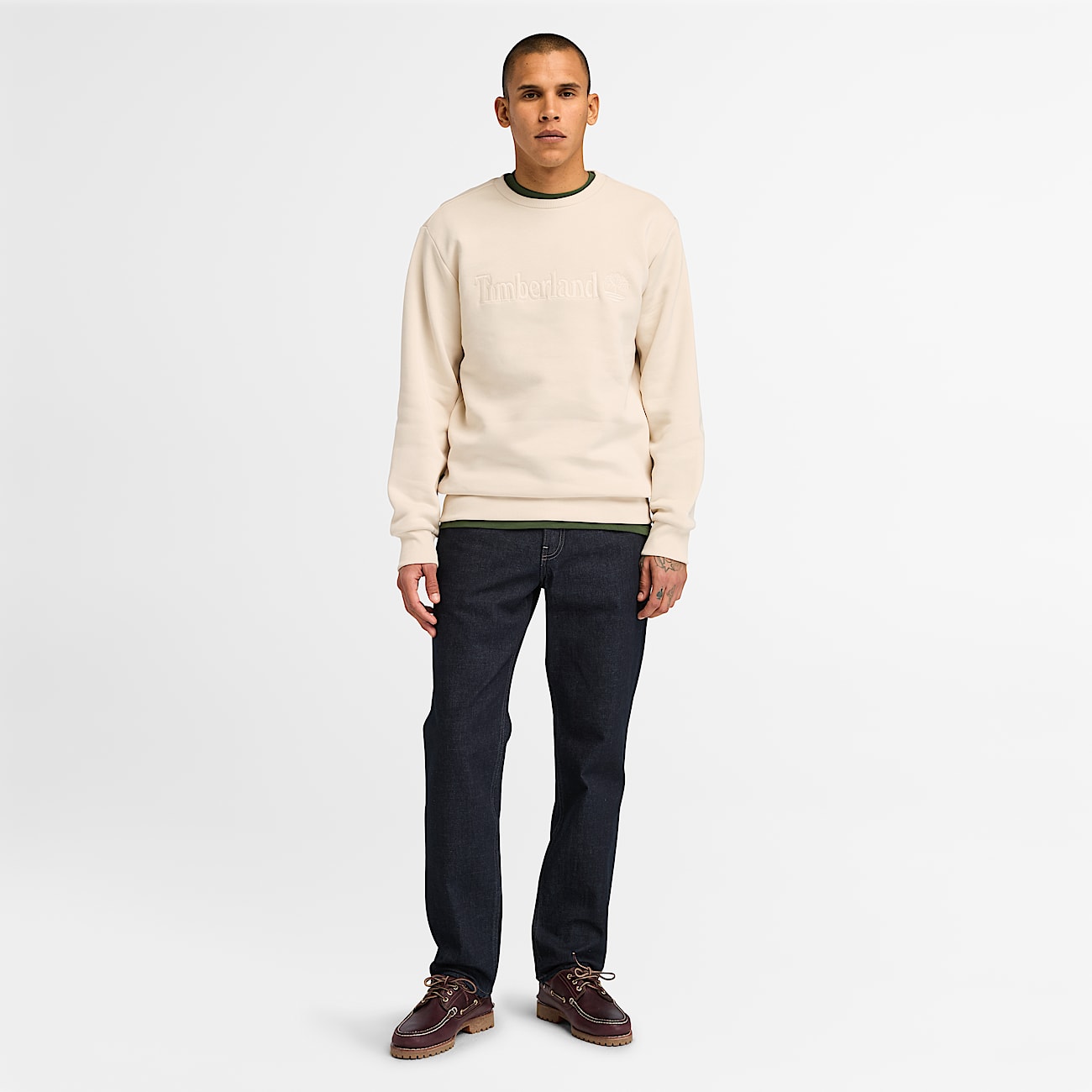 Hampton Crew Neck Sweatshirt for Men in Light Beige