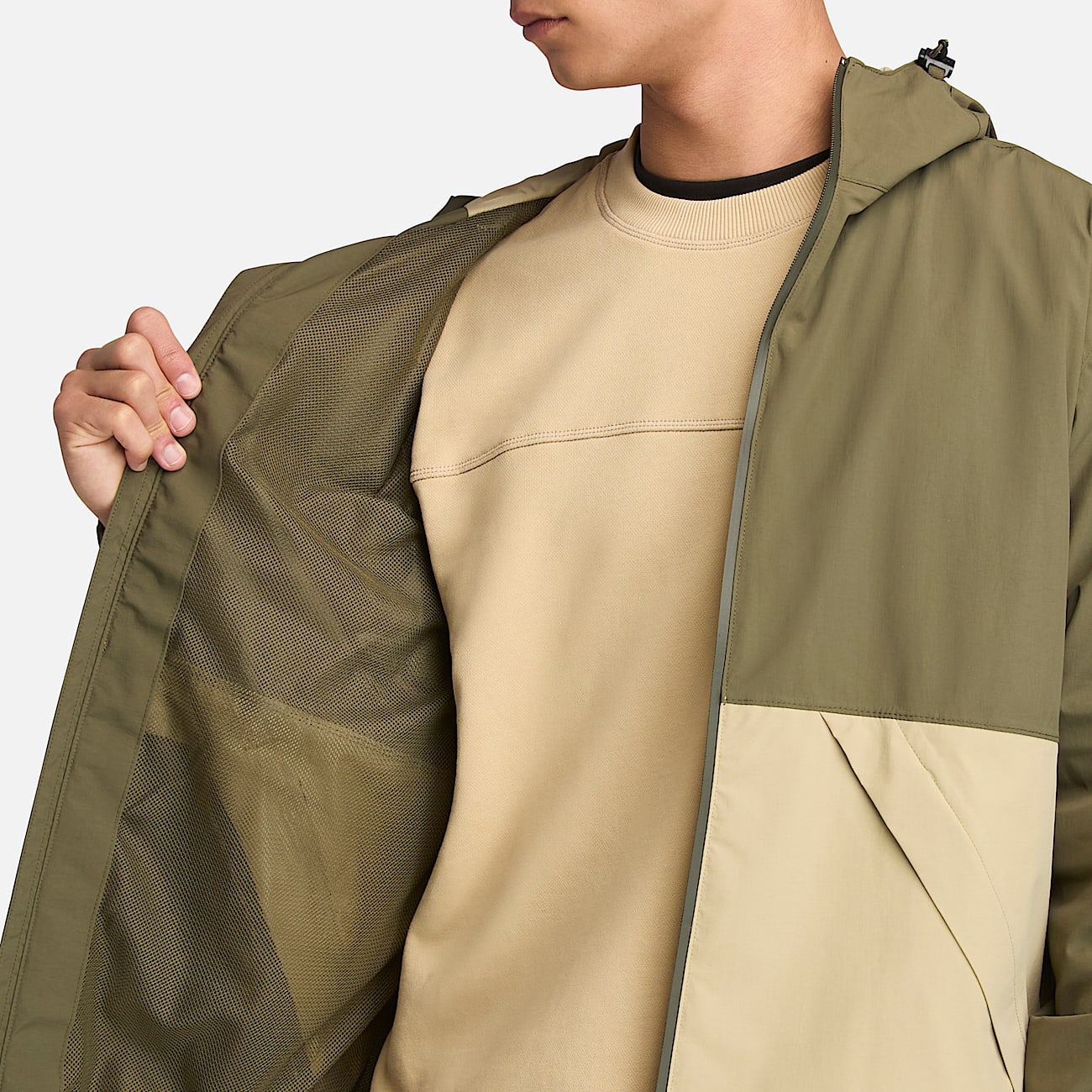 Winnick Waterproof Shell Jacket for Men in Green/Beige