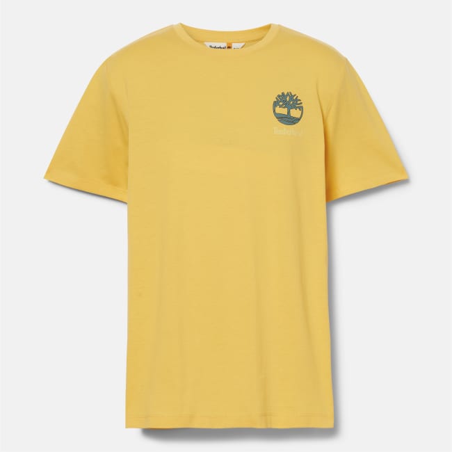 Back Graphic T-Shirt for Men in Yellow